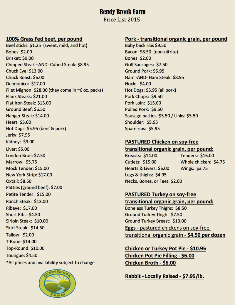 BendyBrook-FarmPriceList2015 – Bendy Brook Farm